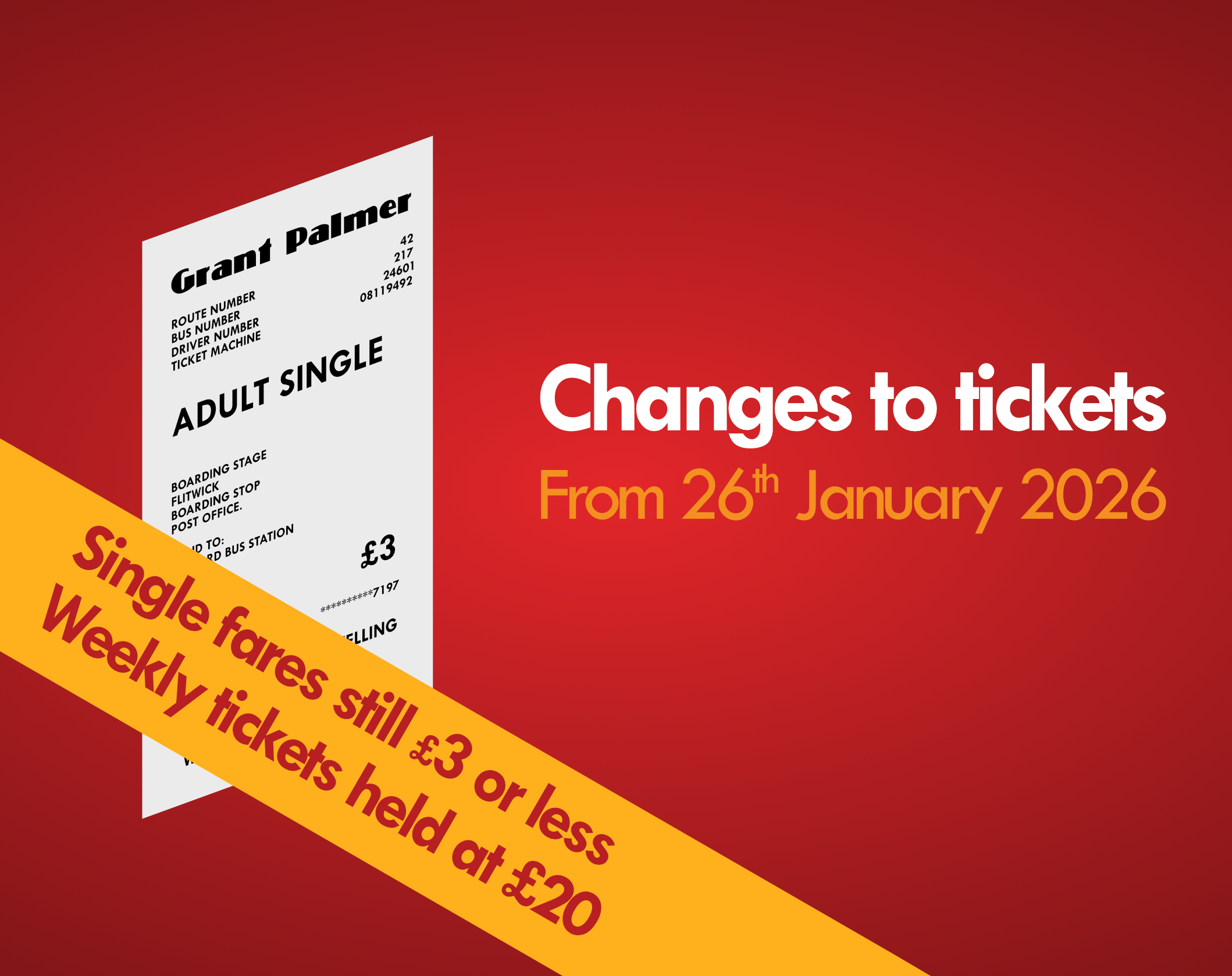 Changes to tickets | Grant Palmer